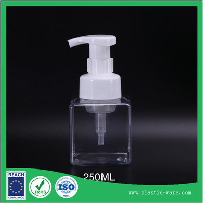 250ml Empty square plastic foam pump soap bottle hand sanitizer bottles empty cosmetic bottles